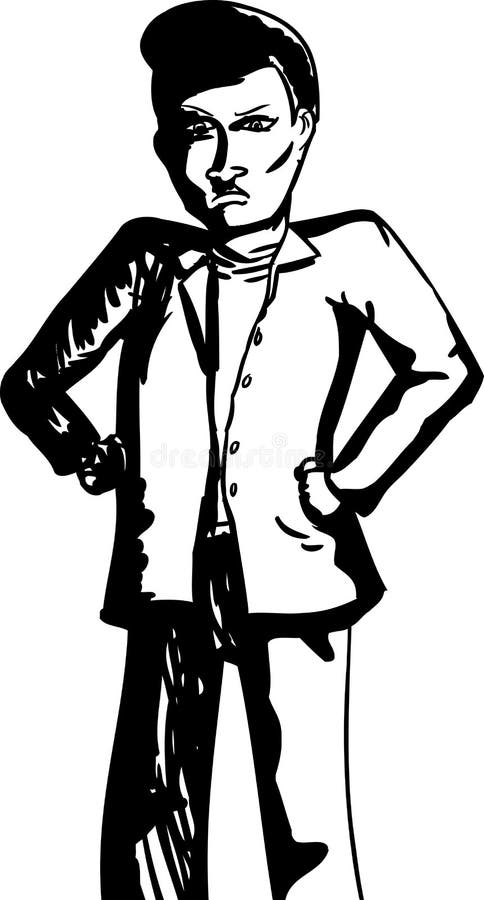 Angry Outlined Man stock illustration. Illustration of black - 58614881