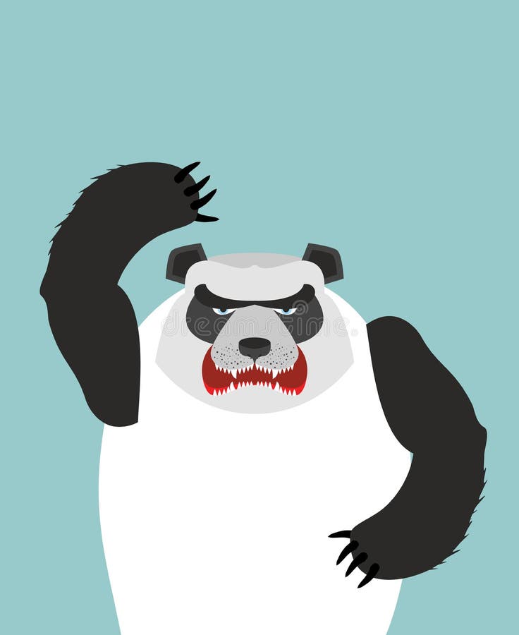 Angry Panda Bear. Vector Illustration Stock Vector - Illustration of ...
