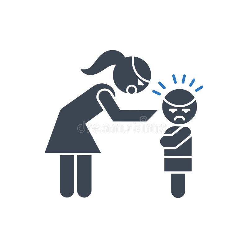 Angry Parent Scolding Child Icon Stock Vector - Illustration of ...