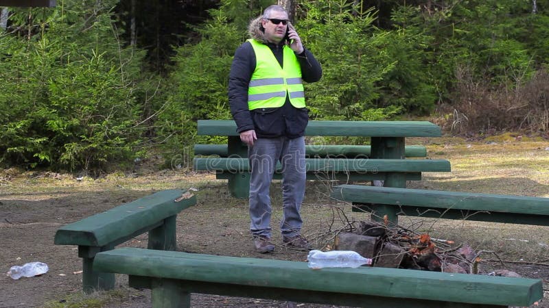 US Ranger in Uniform Talking on Radio on a Green Screen, Chroma Key ...