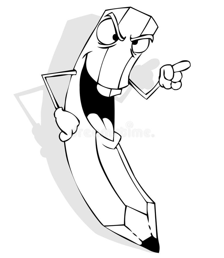 Angry Pencil stock illustration. Illustration of penmanship - 7493263