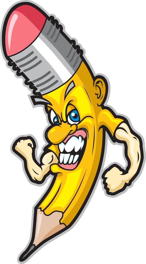 Angry Pencil stock illustration. Illustration of penmanship - 7493263