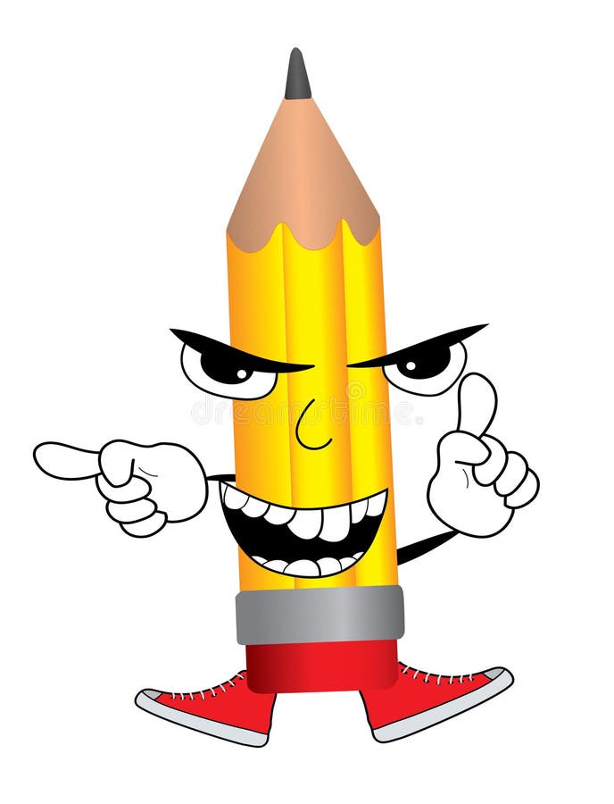 Angry Pencil stock illustration. Illustration of penmanship - 7493263