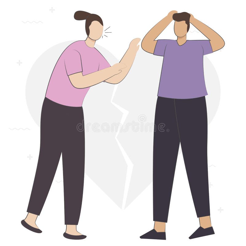 People Brawling and Shouting at Each Other Flat Cartoon Vector ...