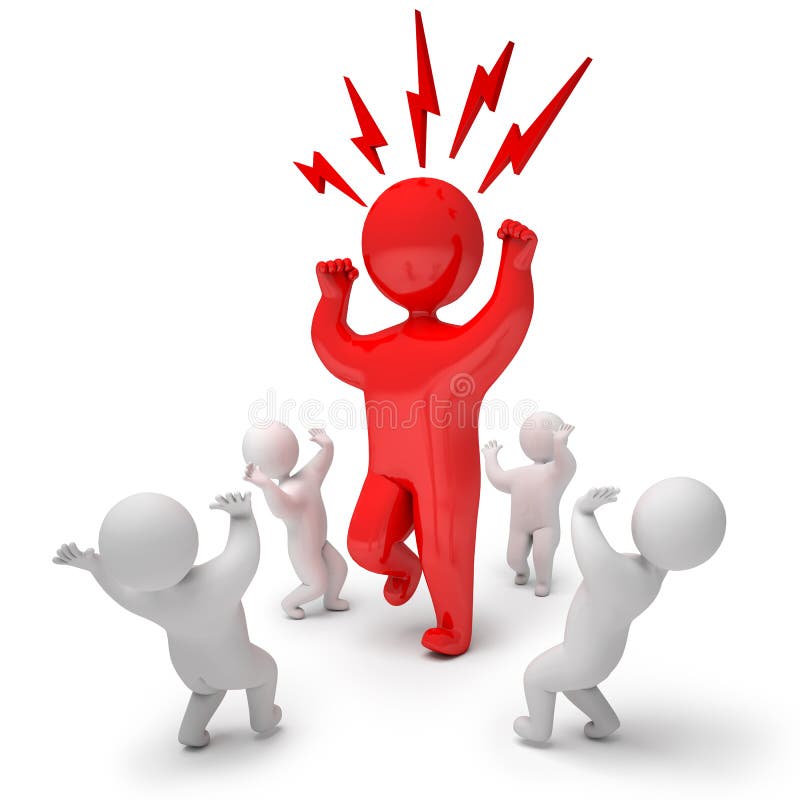3d small people - angry stock illustration. Illustration of gesture ...