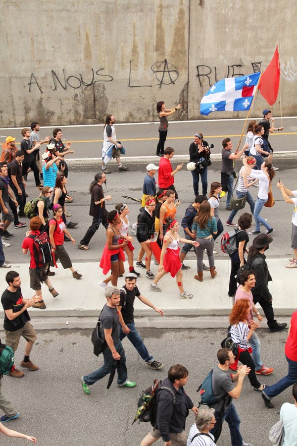 Angry People Walking in Montreal Street Editorial Photo - Image of fees ...