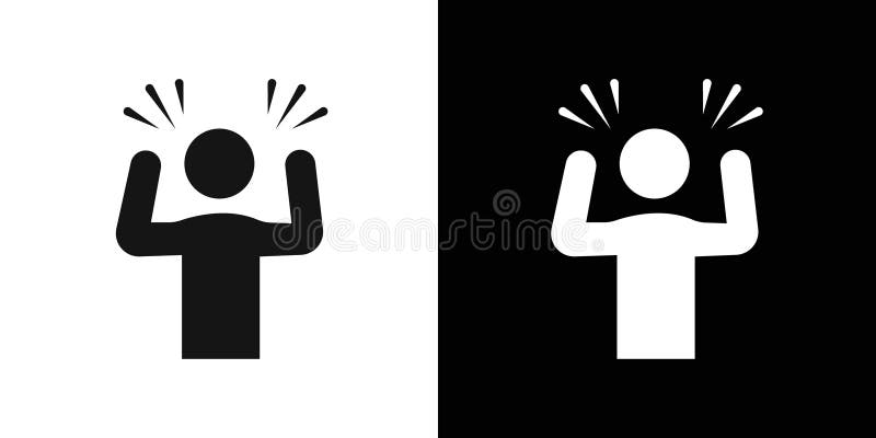 Angry Person Icon Flat Vector Set Outline Stock Vector - Illustration ...