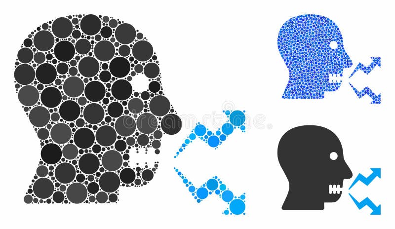 Angry Person Shout Composition Icon of Round Dots Stock Illustration ...