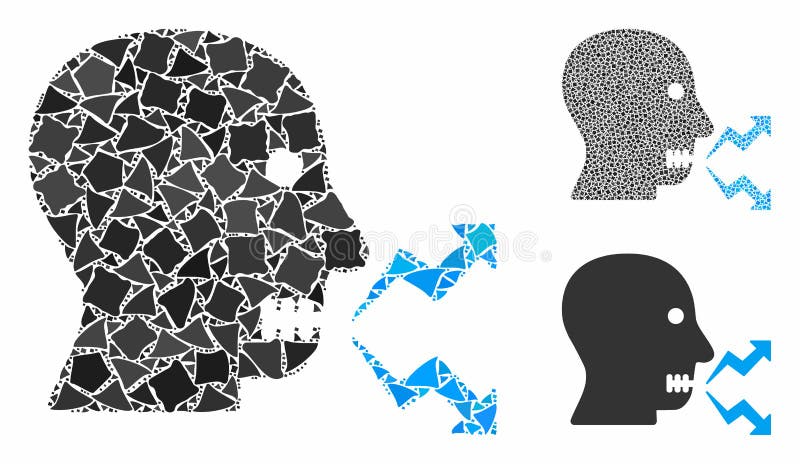 Angry Person Shout Composition Icon of Round Dots Stock Illustration ...