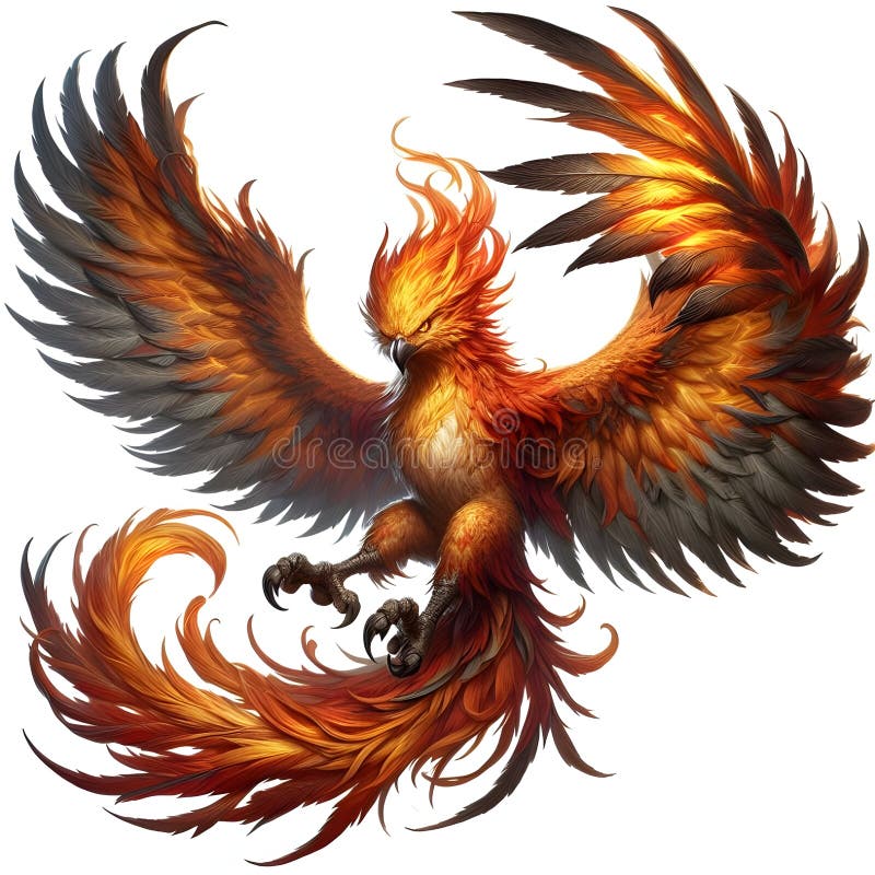 Angry Phoenix Full Body , Ultra-realistic. Stock Illustration ...