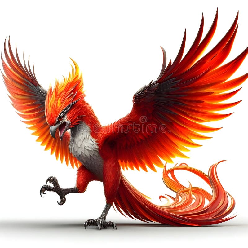 Angry Phoenix Full Body , Ultra-realistic. Stock Illustration - Illustration of realistic, body ...