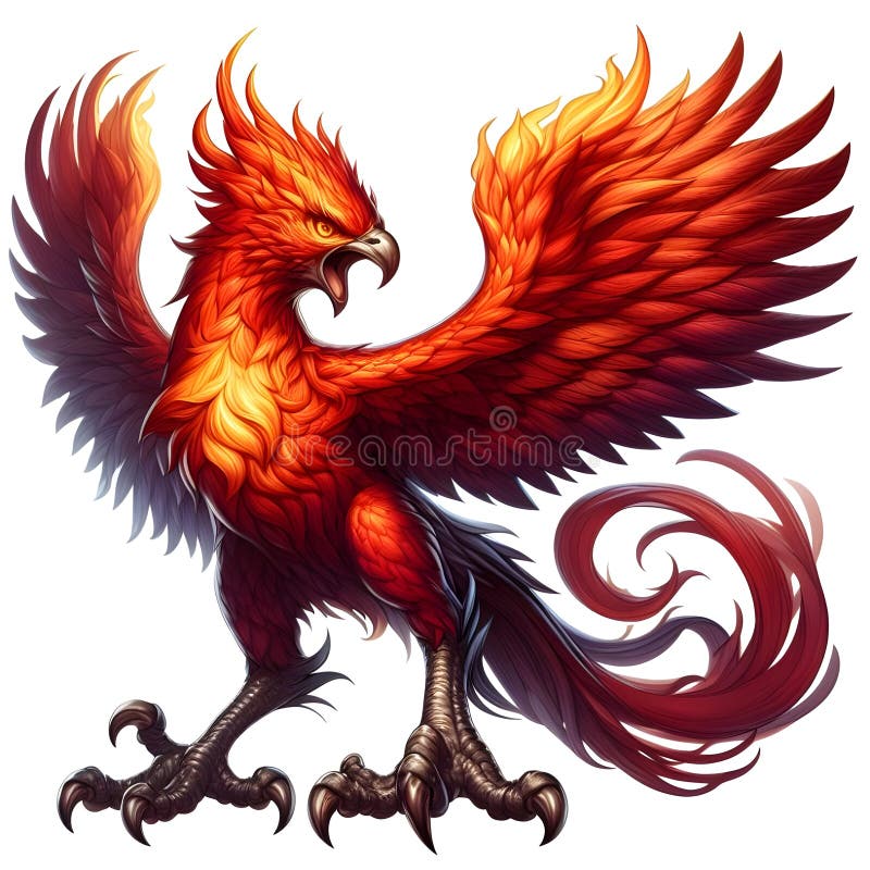 Angry Phoenix Full Body , Ultra-realistic. Stock Illustration ...