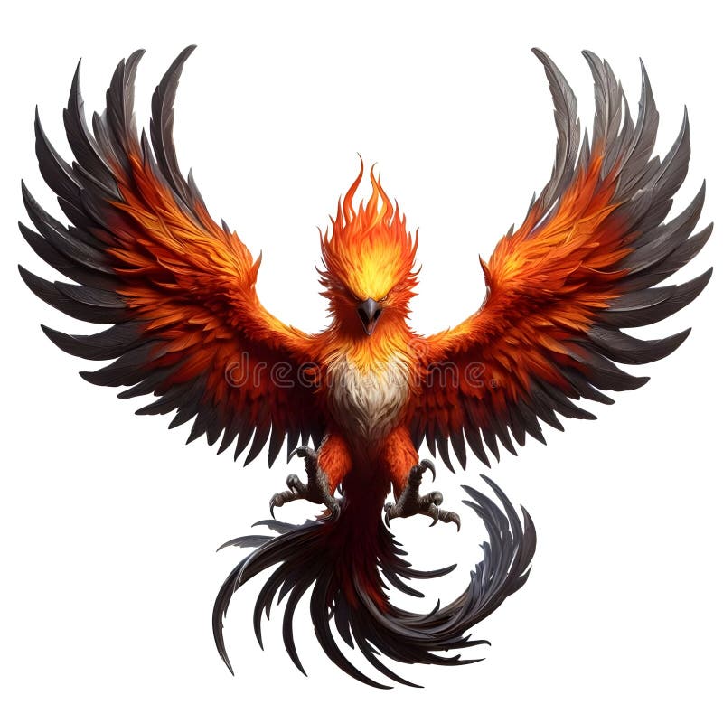 Angry Phoenix Full Body , Ultra-realistic. Stock Illustration ...