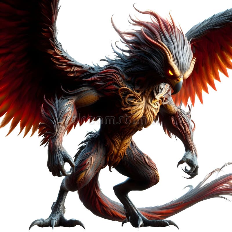 Angry Phoenix Full Body , Ultra-realistic. Stock Illustration ...