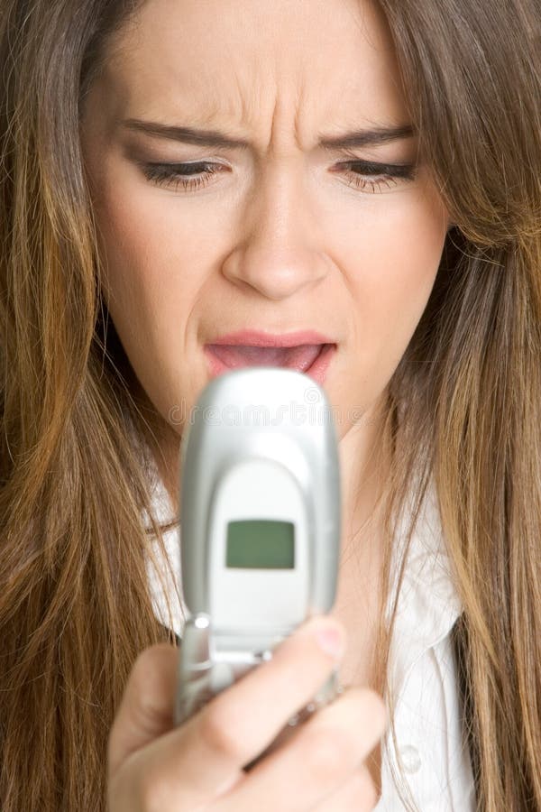 Angry Phone Woman stock photo. Image of yelling, close - 4947674