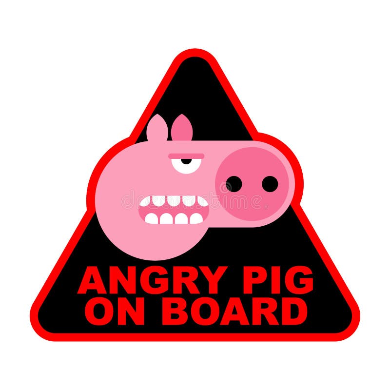 Angry Pig on Board Car Sticker for Angry Driver Stock Vector ...