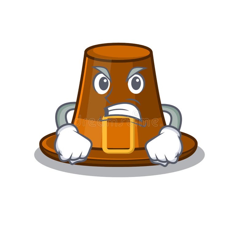 Angry Pilgrims Hat in the Character Shape Stock Vector - Illustration ...