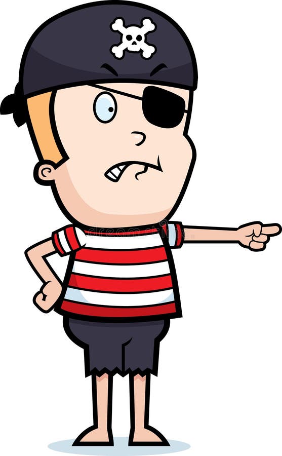 Angry Pirate stock vector. Illustration of pointing, skull - 12549431