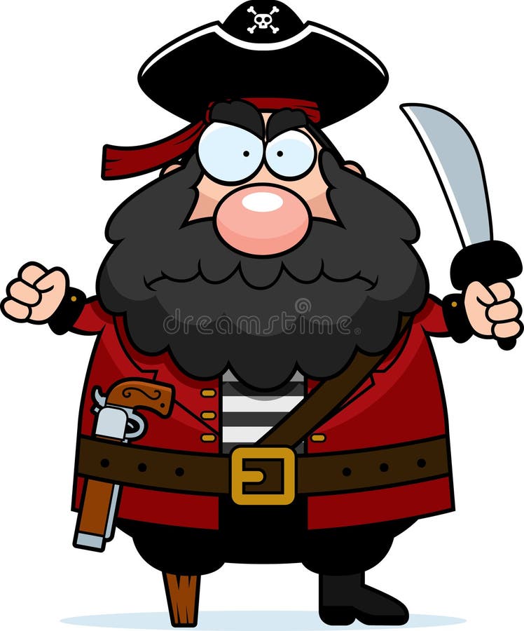 Angry Pirate stock vector. Illustration of captain, sword - 13026791