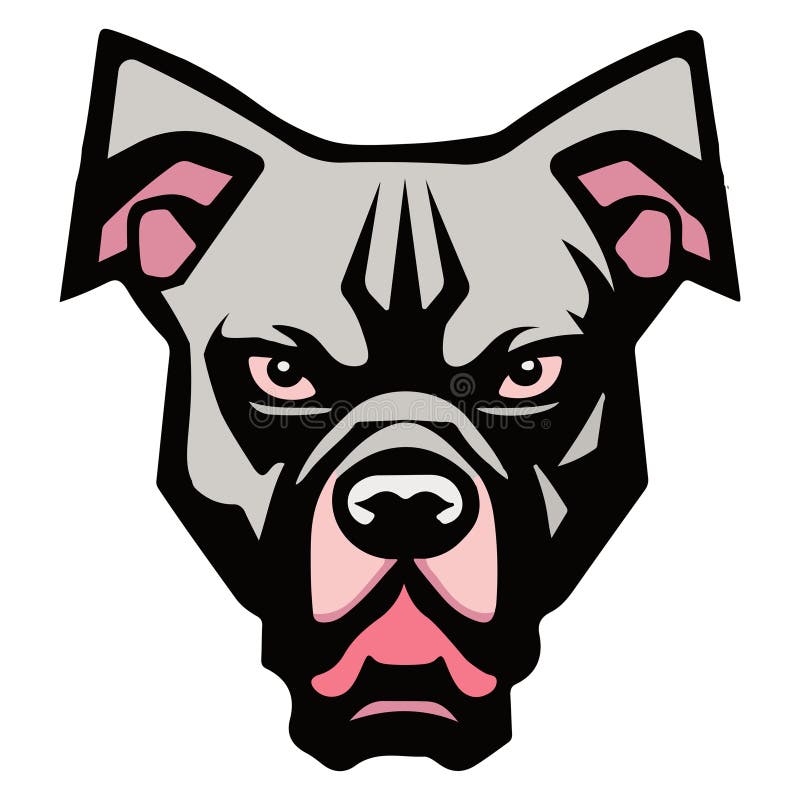 Angry Pitbull, Vector Illustration on a White Background Stock Vector ...