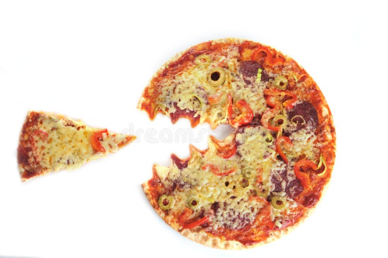 Angry Pizza Whant To Eat One Slice of it Stock Photo - Image of heat ...