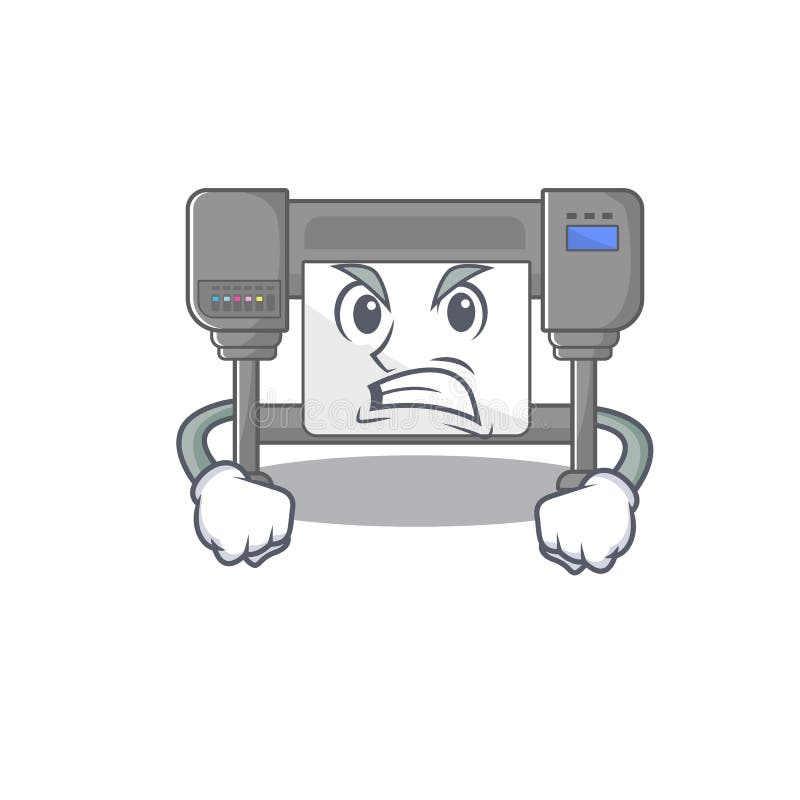 Angry Printer Mascot Cartoon Style Stock Vector - Illustration of ...