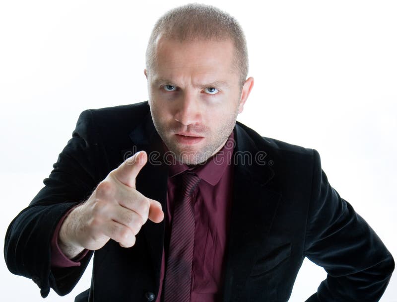 Angry Pointing Businessman stock photo. Image of pointing - 6759904