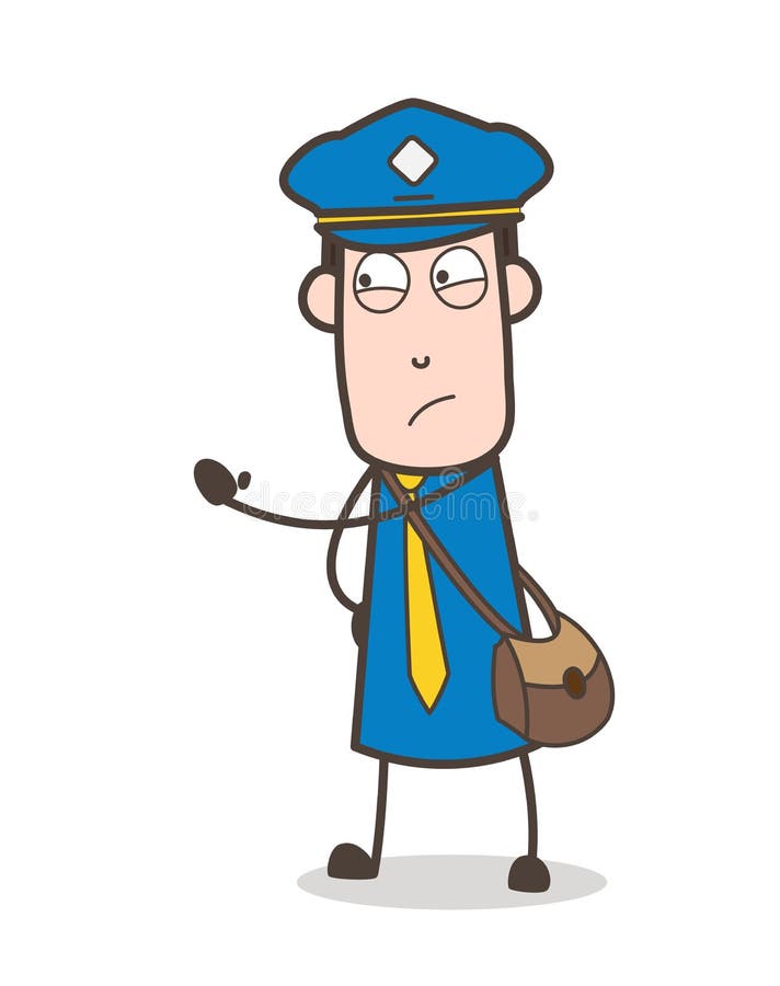 Angry Postman Showing Slap Vector Stock Illustration - Illustration of ...