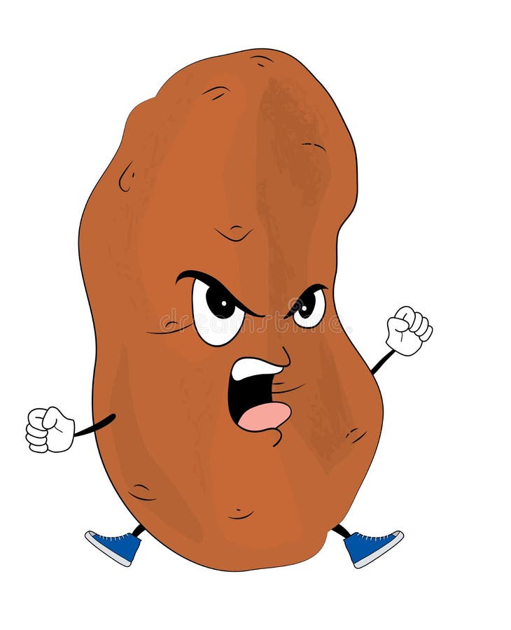 Angry potato cartoon stock illustration. Illustration of potato - 48781118