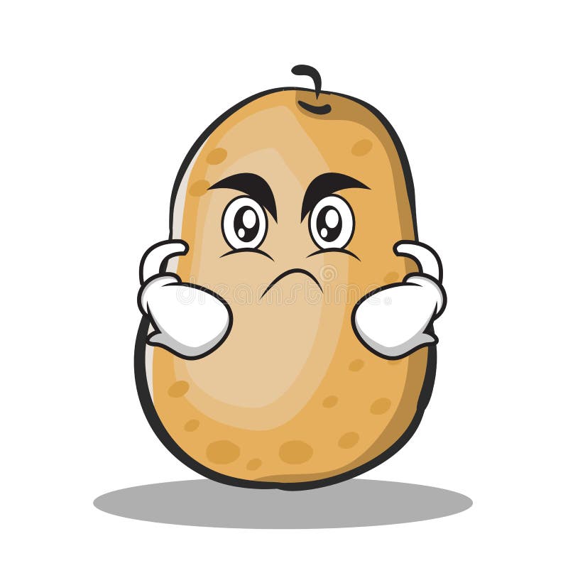 Angry Potato Character Cartoon Style Stock Vector - Illustration of ...