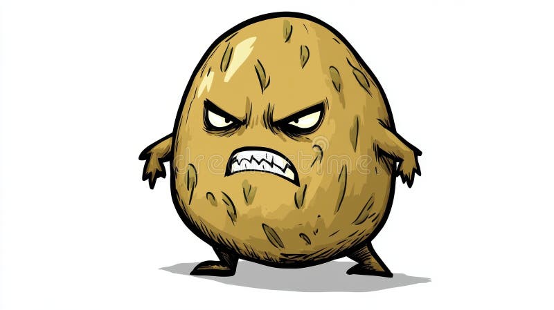 Angry Potato Character stock illustration. Illustration of doodle ...