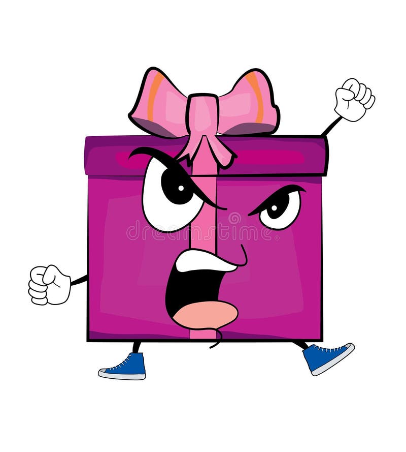 Sad present box cartoon stock illustration. Illustration of white ...