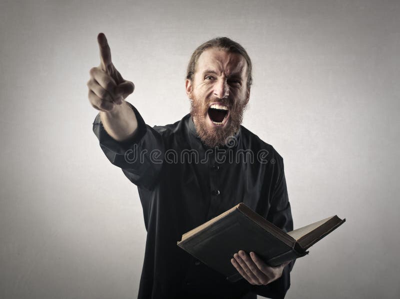 Angry priest stock image. Image of scream, young, priest - 63589113
