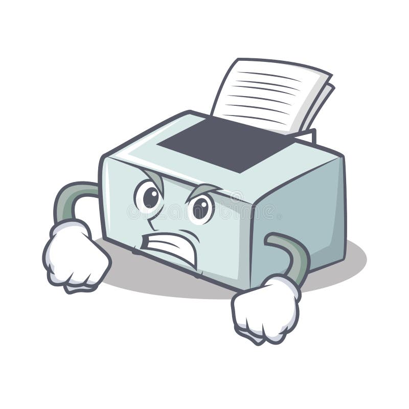 Angry Printer Mascot Cartoon Style Stock Vector - Illustration of ...