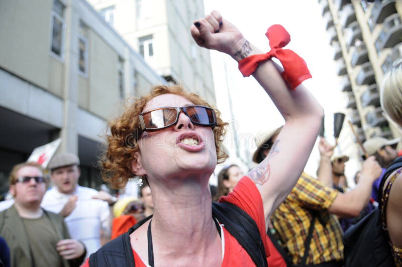 Angry protester. editorial image. Image of girls, black - 26750460