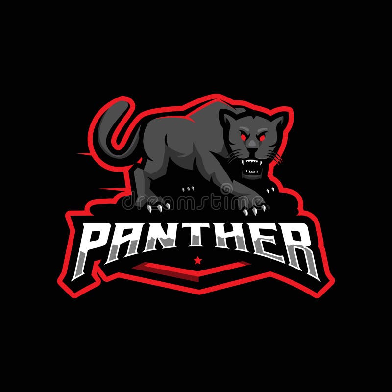 An Angry Panther Head Logo Royal Blue on Black Background Generative AI ...