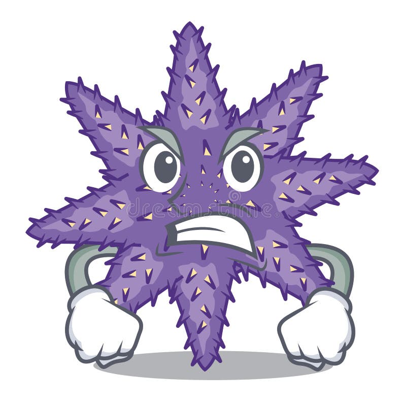 Angry Purple Starfish in the Character Shape Stock Vector ...