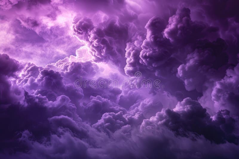 Angry Purple Storm Brewing in Turbulent Sky Stock Illustration ...