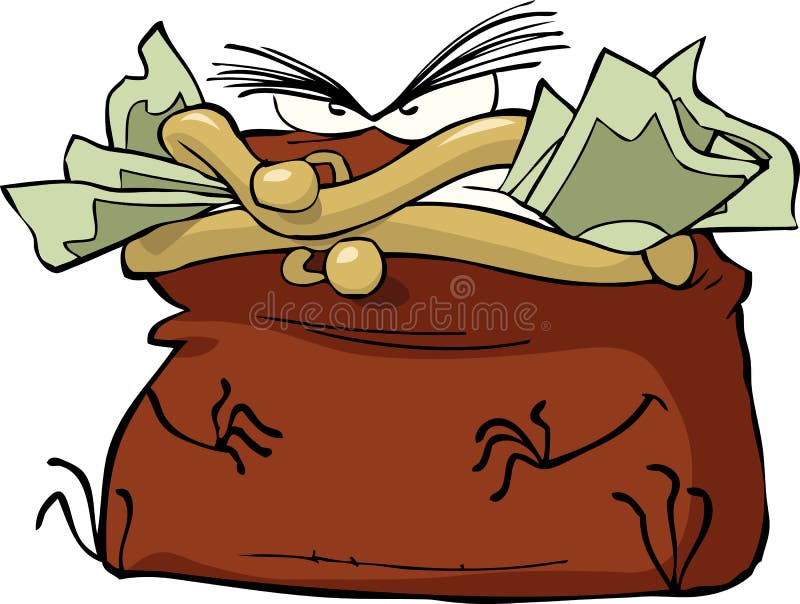 Angry Wallet Mascot Cartoon Style Stock Vector - Illustration of happy ...