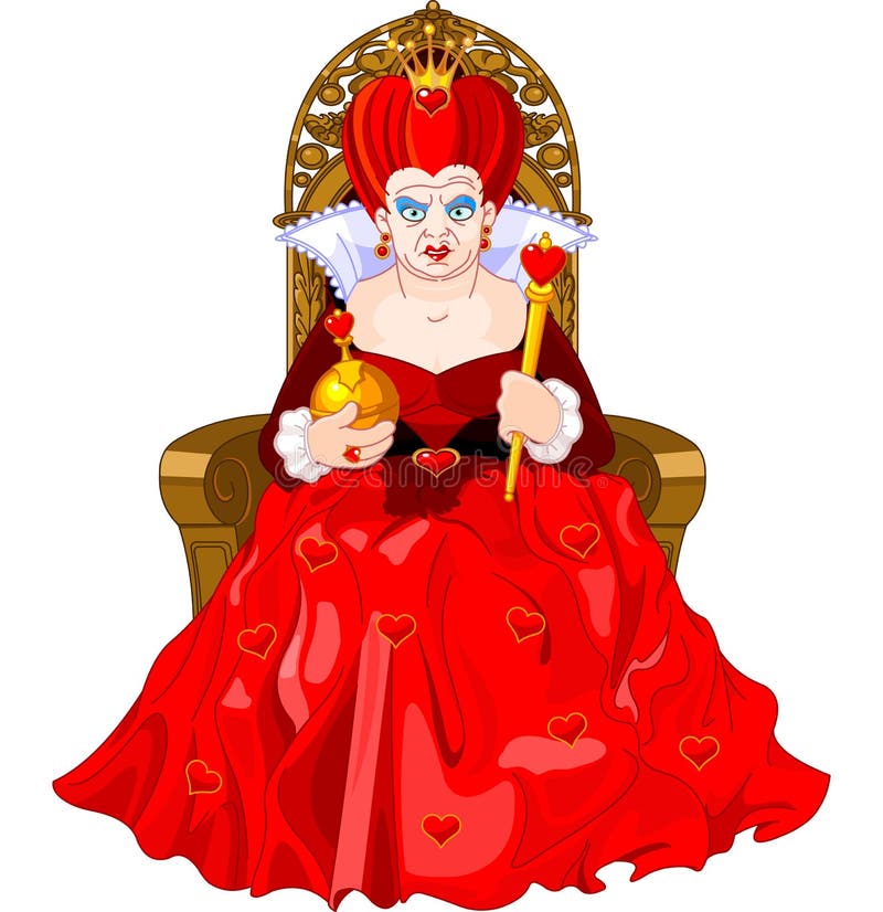 Angry Queen of Hearts stock vector. Illustration of human - 29211015