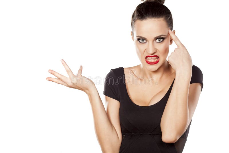 Angry and questionable stock photo. Image of woman, anger - 68418186