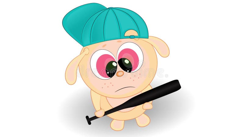 Angry Rabbit with a Baseball Bat. Rabbit Threatens with a Baseball Bat ...