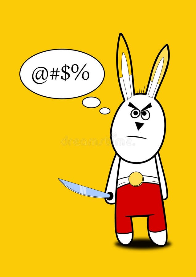 Angry rabbit. stock illustration. Illustration of buck - 208490561