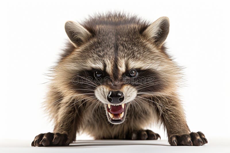 Angry Raccoon Isolated on a Transparent Background. AI Stock ...