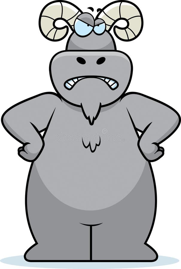 Angry cartoon ram stock vector. Illustration of aggressive - 16018544
