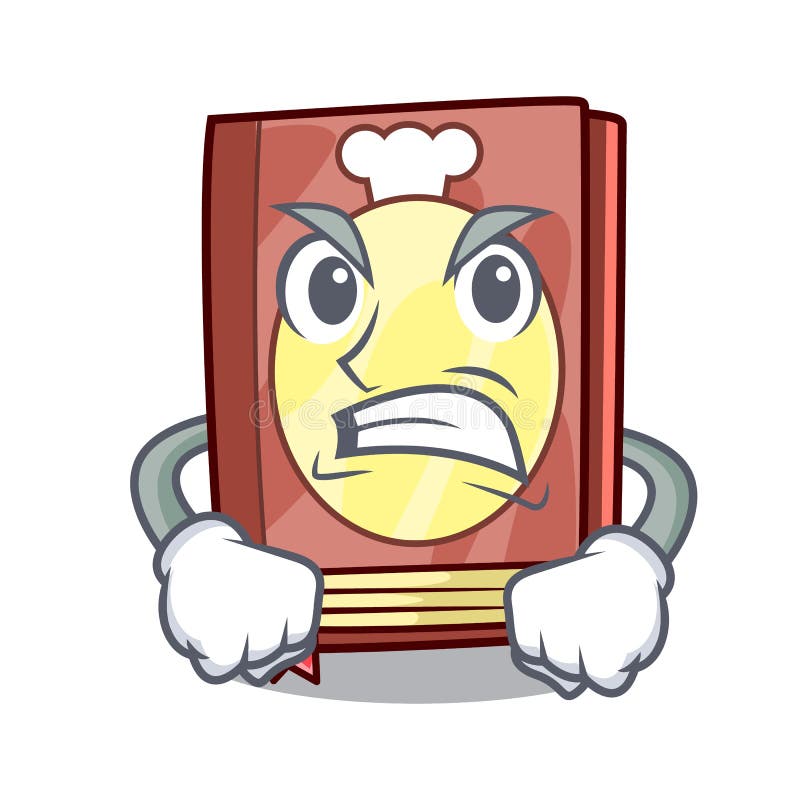 Angry Recipe Book in the Cartoon Shape Stock Vector - Illustration of ...
