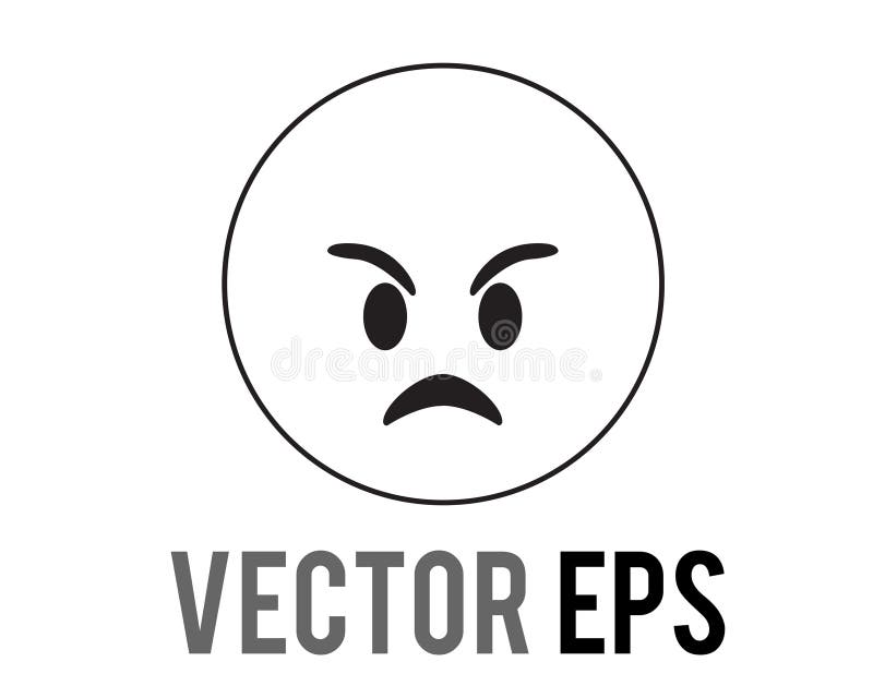 Angry Red Angry with Black Bar Face Icon Stock Illustration ...