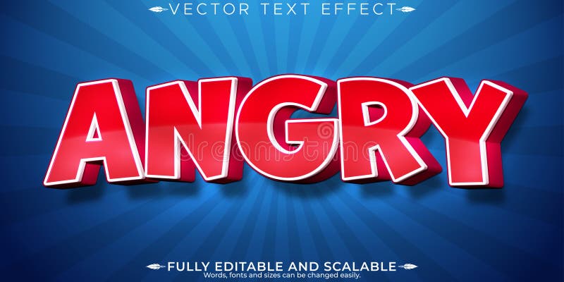 Angry Red Cartoon Text Effect, Editable Comic and Funny Text Style ...