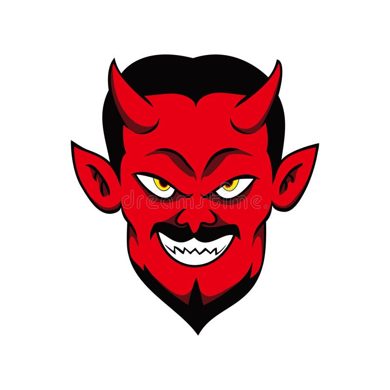 Angry Red Devil Head Design Vector Illustration Stock Vector ...