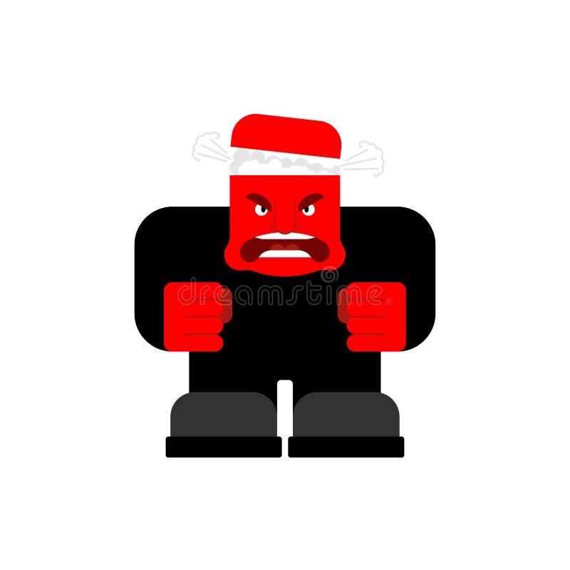Angry Red Guy. Steam from the Head. Seething with Anger Stock Vector ...